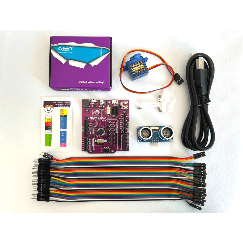 Diy Smart Dustbin Using Maker Uno And Ultrasonic Sensor 